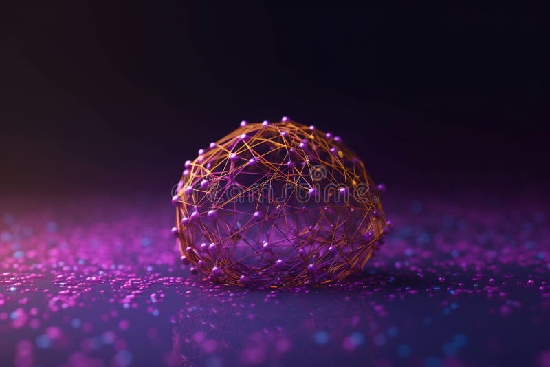 Mesh of Spherical Particles with Varying Colours Abstract Background ...