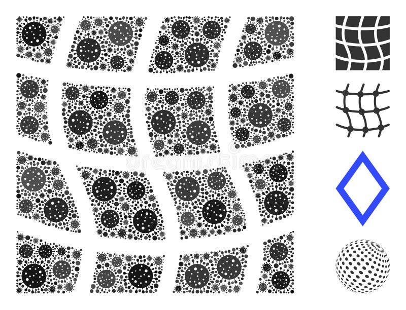 Mesh Square Collage of Covid Virus Elements Stock Illustration ...