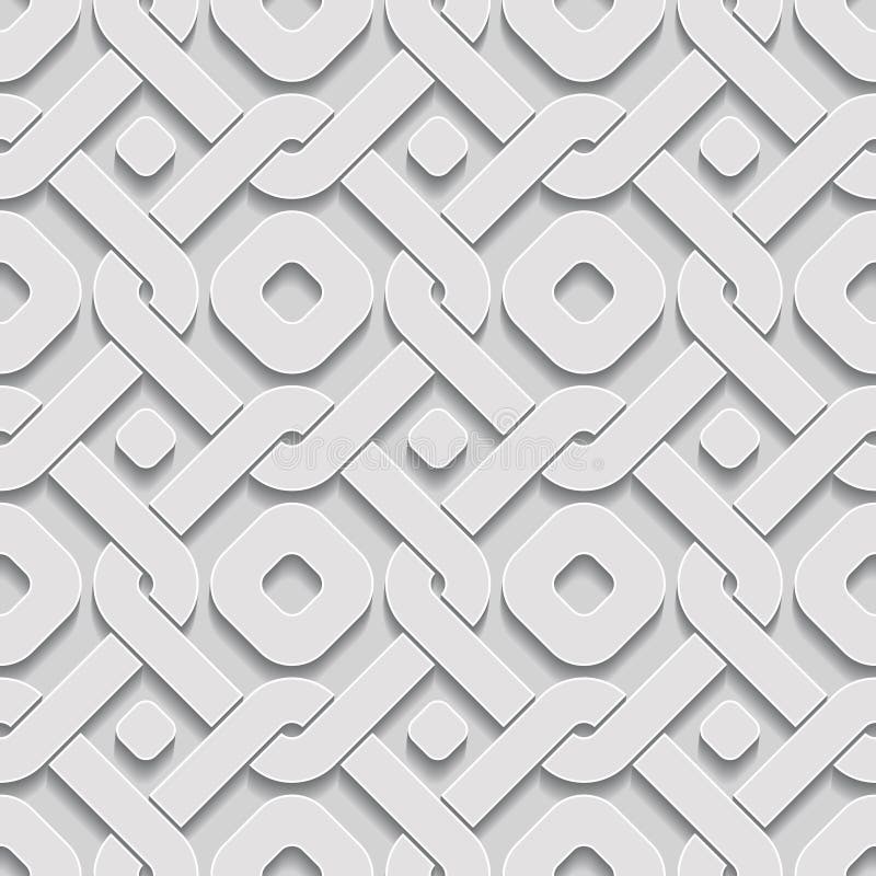 Interlocking White Squares Seamless Pattern. Vector Illustration. Stock ...