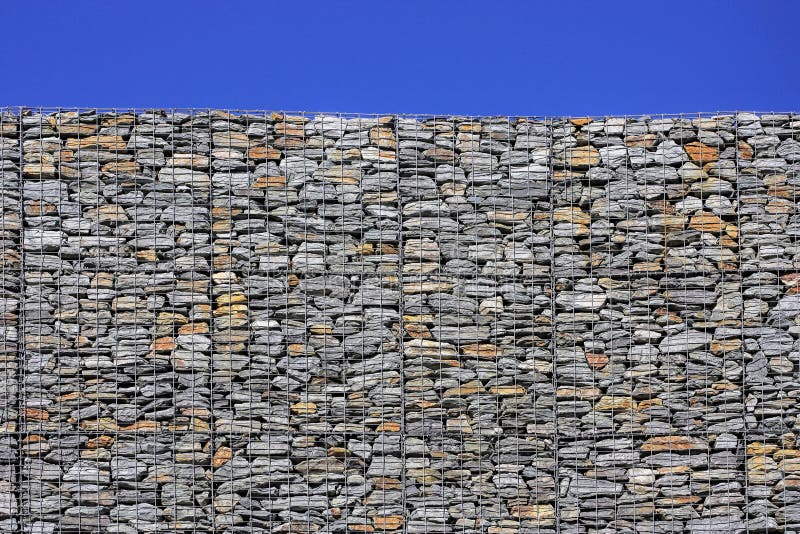 Mesh Stone Wall and Sky in the Background Stock Image - Image of filled ...