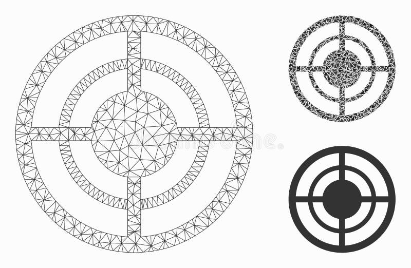 Target Vector Mesh Network Model And Triangle Mosaic Icon Stock Vector Illustration Of Element