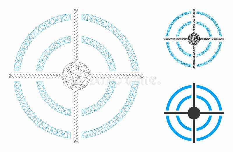 Target Vector Mesh Network Model and Triangle Mosaic Icon Stock Vector ...