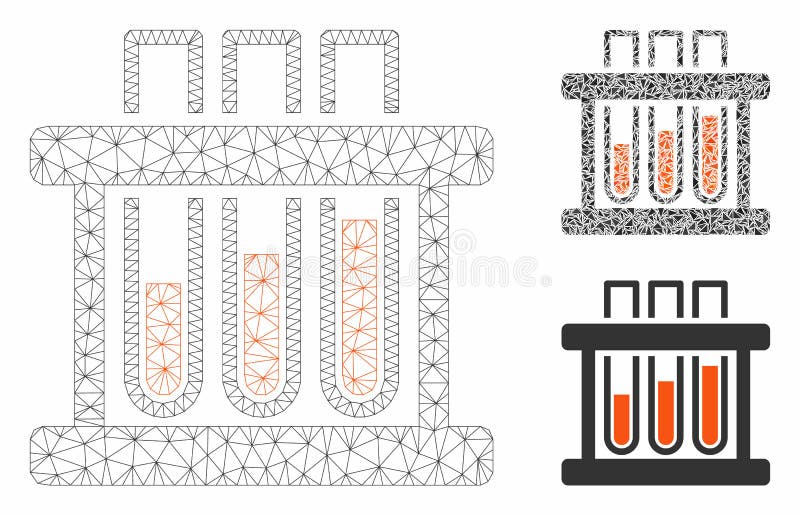 Test Tubes Vector Mesh Network Model and Triangle Mosaic Icon Stock ...