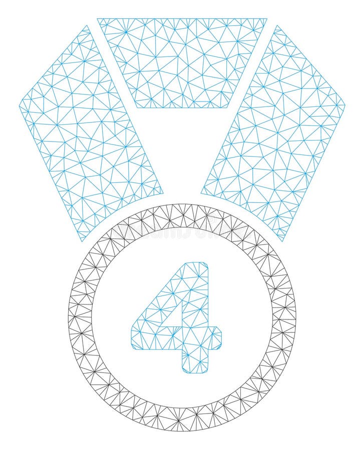 4Th Place Medal Polygonal Frame Vector Mesh Illustration Stock Vector ...