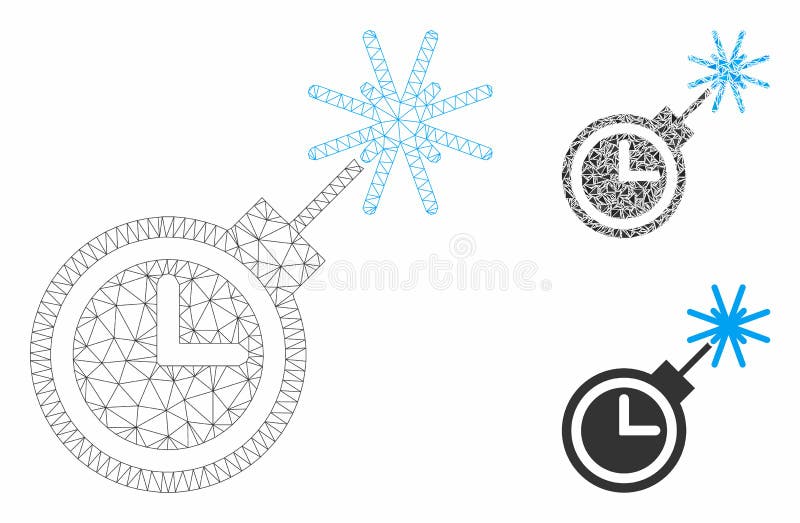 Time Bomb Vector Mesh 2D Model and Triangle Mosaic Icon Stock Vector ...