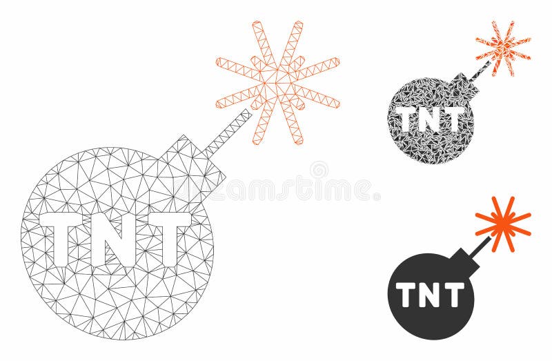 TNT Bomb Vector Mesh 2D Model and Triangle Mosaic Icon Stock Vector ...
