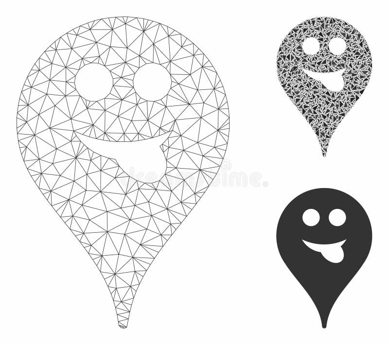 Tongue Smiley Map Marker Vector Mesh Network Model and Triangle Mosaic ... Tongue Smiley Map Marker Vector Mesh Network Model and Triangle Mosaic ...