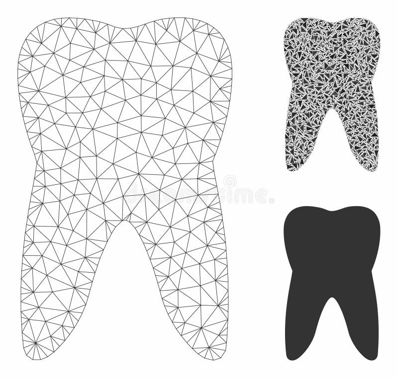 Tooth Vector Mesh Network Model and Triangle Mosaic Icon Stock Vector ...