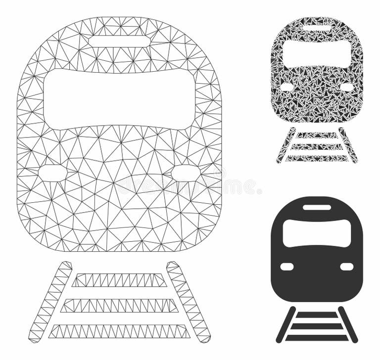 Train Vector Mesh 2D Model and Triangle Mosaic Icon Stock Vector ...