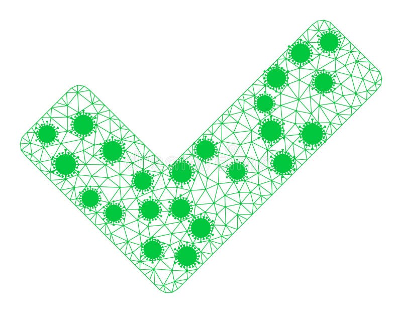 True Wire Frame Mesh Pictogram with Pathogen Items Stock Vector ...