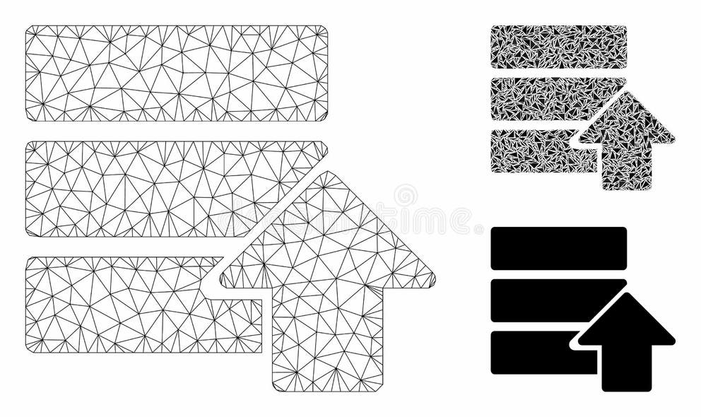 Upload Database Vector Mesh Wire Frame Model and Triangle Mosaic Icon ...