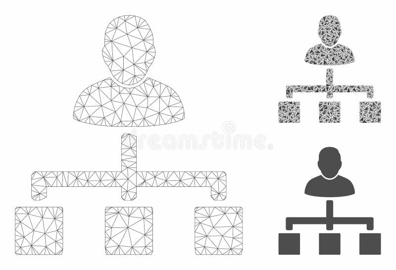 User Hierarchy Vector Mesh 2D Model and Triangle Mosaic Icon Stock ...