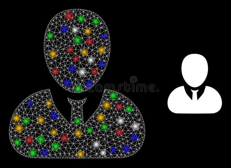 Mesh User Profile Glare Icon with Multicolored Glare Spots Stock Vector ...