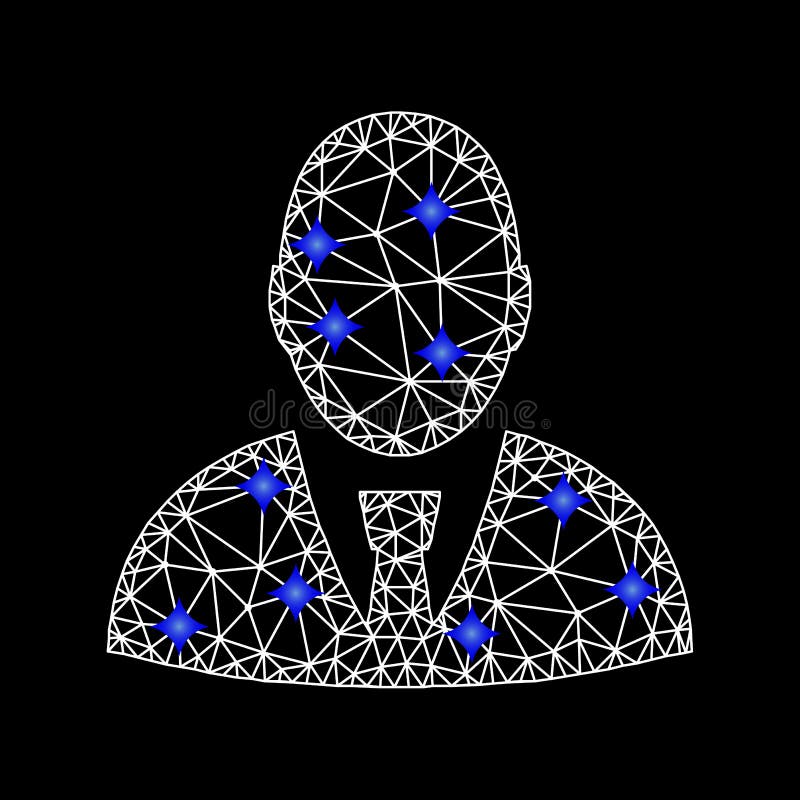 Vector Mesh User Profile Icon with Blue Diamonds Stock Vector ...
