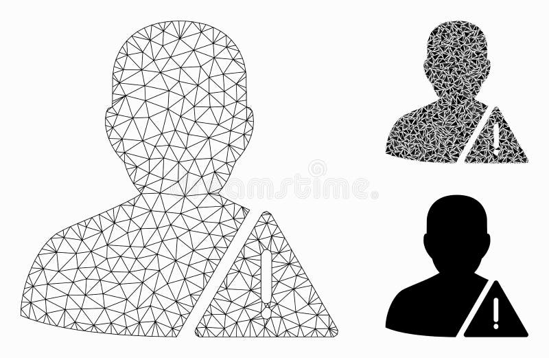 User Warning Vector Mesh Carcass Model And Triangle Mosaic Icon Stock Vector Illustration Of