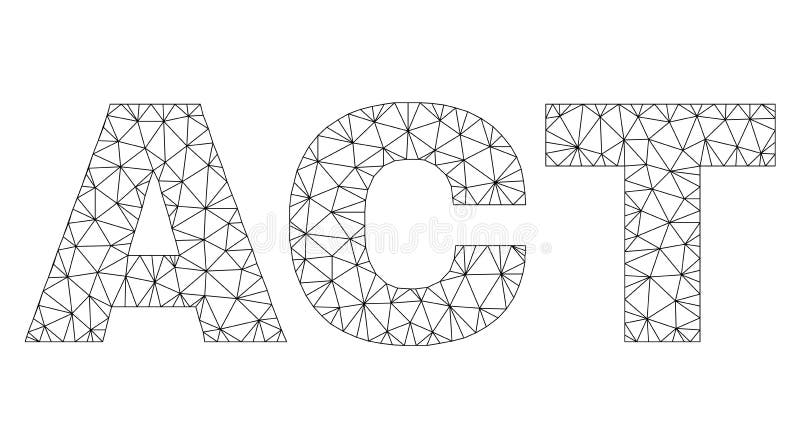 Polygonal 2D ACT Text Label Stock Vector - Illustration of contour ...