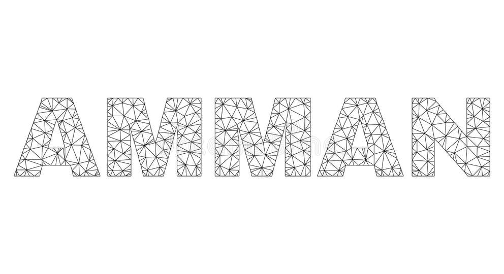 Polygonal 2D AMMAN Text Label Stock Vector - Illustration of polygon ...