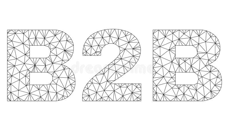 Polygonal Network B2B Text Label Stock Vector - Illustration of ...