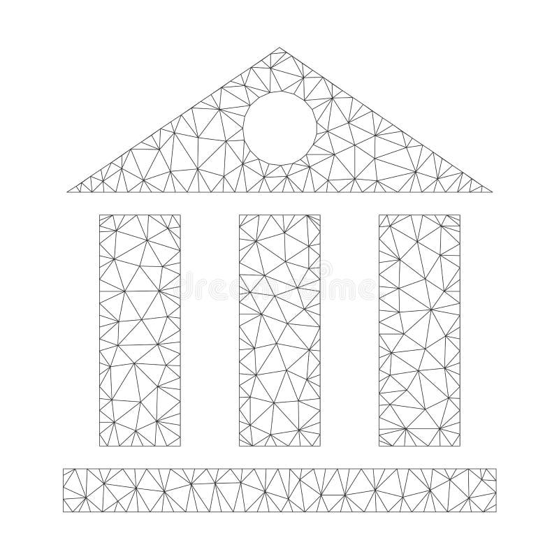 Mesh Vector Bank Building Icon Ilustración del Vector - Ilustración de ...