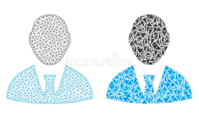 Polygonal 2D Mesh Boss and Mosaic Icon Stock Vector - Illustration of ...