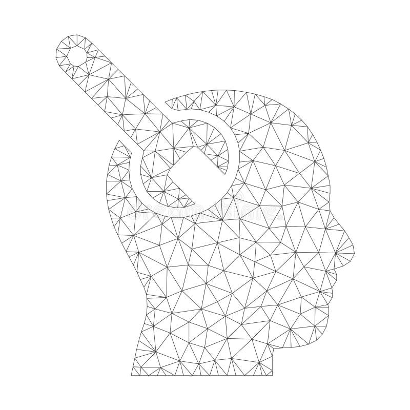 Mesh Vector Brain Tool Icon Stock Vector - Illustration of organized ...