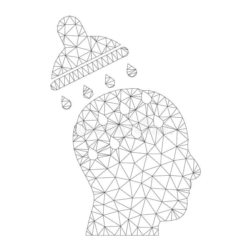 Mesh Vector Brain Washing Icon Stock Vector - Illustration of line ...