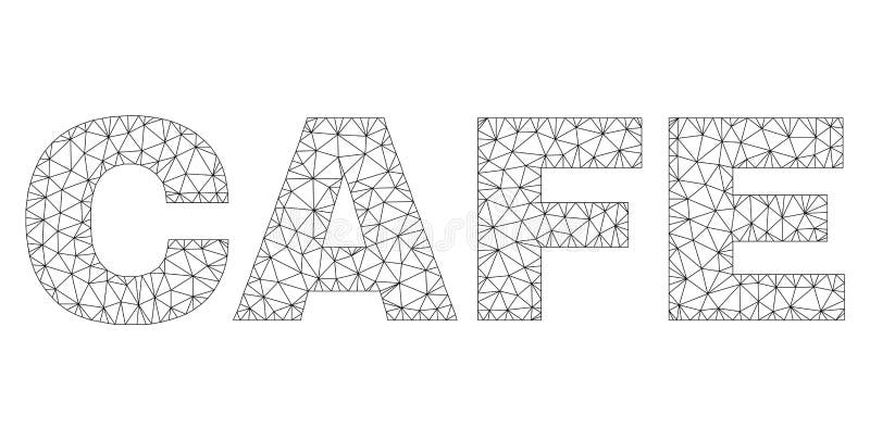 Polygonal Carcass CAFE Text Tag Stock Vector - Illustration of label ...