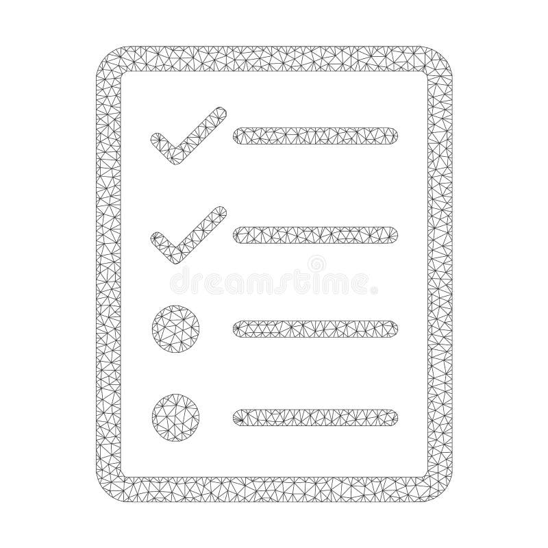 Mesh Vector Checklist Page Icon Stock Vector - Illustration of ...