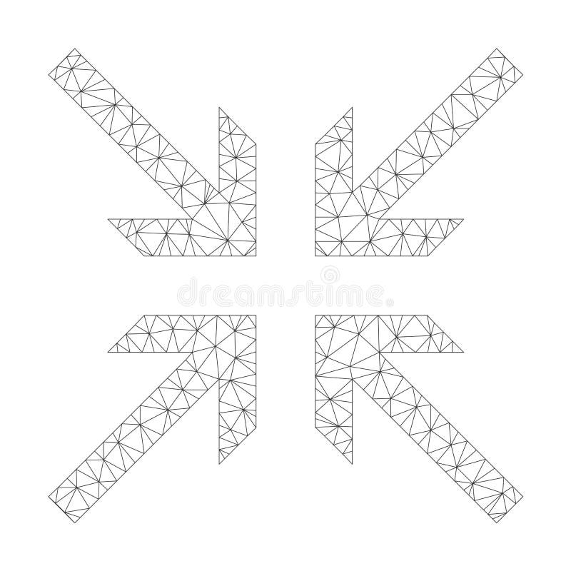 Mesh Vector Collide Arrows Icon Ilustración del Vector - Ilustración de ...