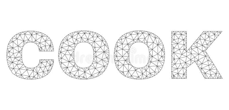 Polygonal 2D COOK Text Tag stock vector. Illustration of composition ...