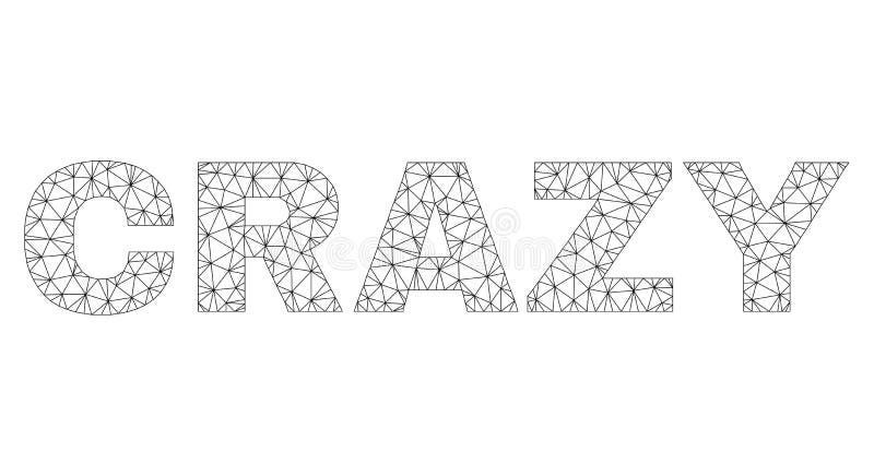 Polygonal Carcass CRAZY Text Tag Stock Vector - Illustration of crazy ...