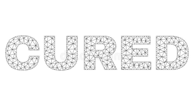 Polygonal Carcass CURED Text Label Stock Vector - Illustration of ...