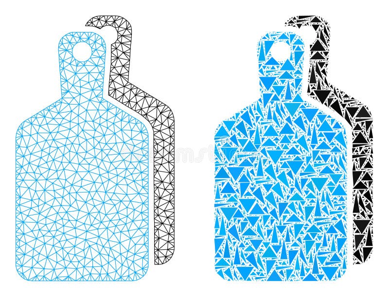 Polygonal Carcass Mesh Cutting Boards and Mosaic Icon Stock Vector ...
