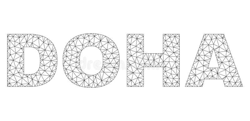 Polygonal 2D DOHA Text Label Stock Vector - Illustration of doha ...