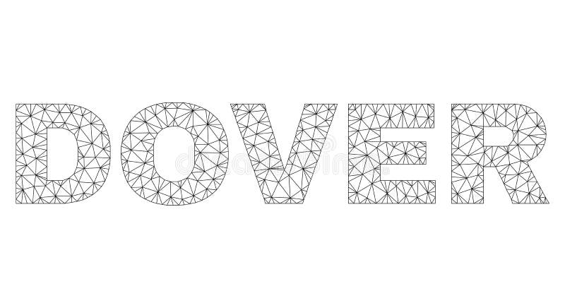 Polygonal Carcass DOVER Text Label Stock Vector - Illustration of ...