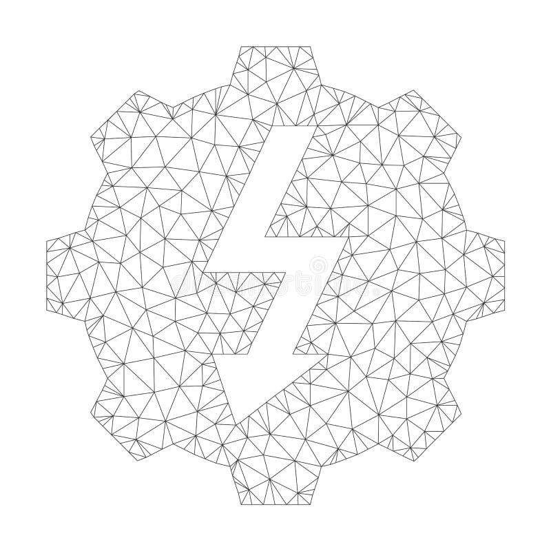 Mesh Vector Electric Gear Icon Illustration de Vecteur - Illustration ...