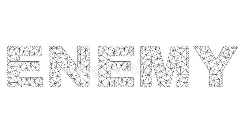 Polygonal Mesh ENEMY Text Caption Stock Vector - Illustration of poly ...