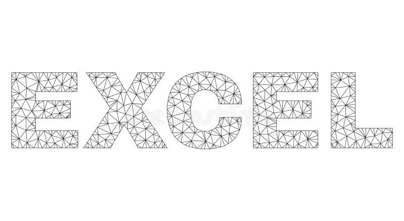 Polygonal Network EXCEL Text Label Stock Vector - Illustration of flat ...