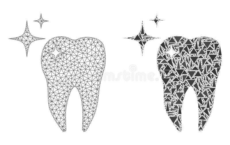 Polygonal Wire Frame Mesh Excellent Tooth and Mosaic Icon Stock Vector ...