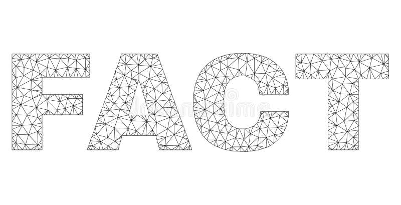 Polygonal Carcass FACT Text Tag Stock Vector - Illustration of linear ...