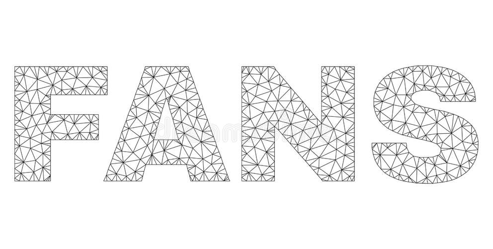 Polygonal Wire Frame FANS Text Tag Stock Vector - Illustration of ...