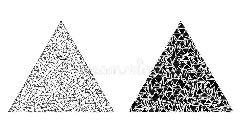 Polygonal 2D Mesh Filled Triangle and Mosaic Icon Stock Vector ...