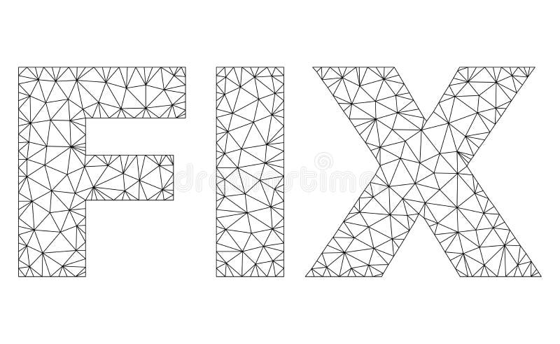 Polygonal Mesh FIX Text Tag Stock Vector - Illustration of flat, mesh ...