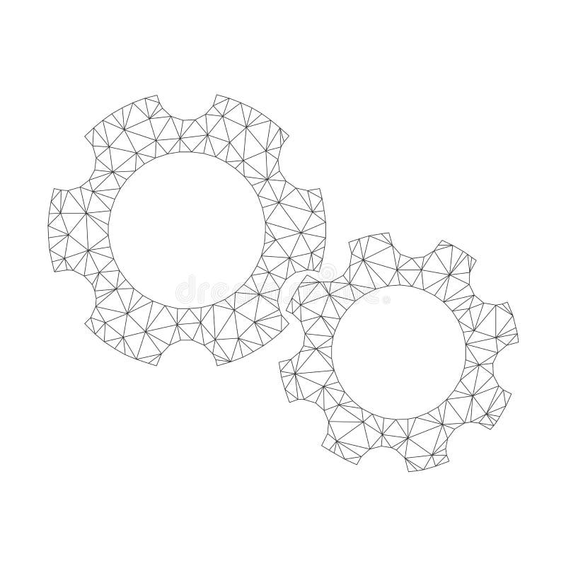 Mesh Vector Gears Icon stock vector. Illustration of abstract - 134957762