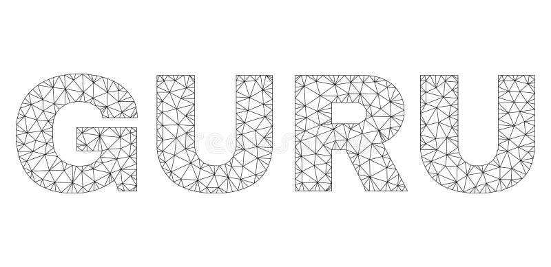 Polygonal Wire Frame GURU Text Label Stock Vector - Illustration of ...