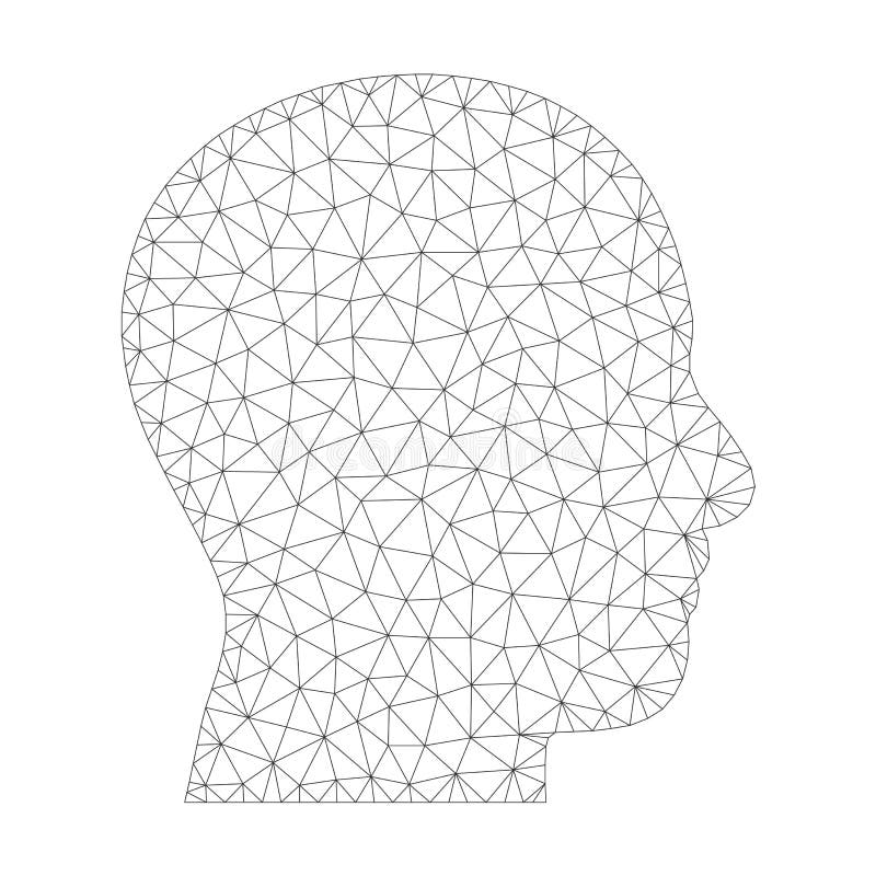 Mesh Vector Head Profile Icon Stock Vector - Illustration of person ...
