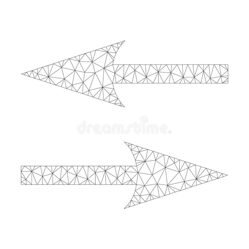 Mesh Vector Horizontal Exchange Arrows Icon Stock Vector - Illustration ...