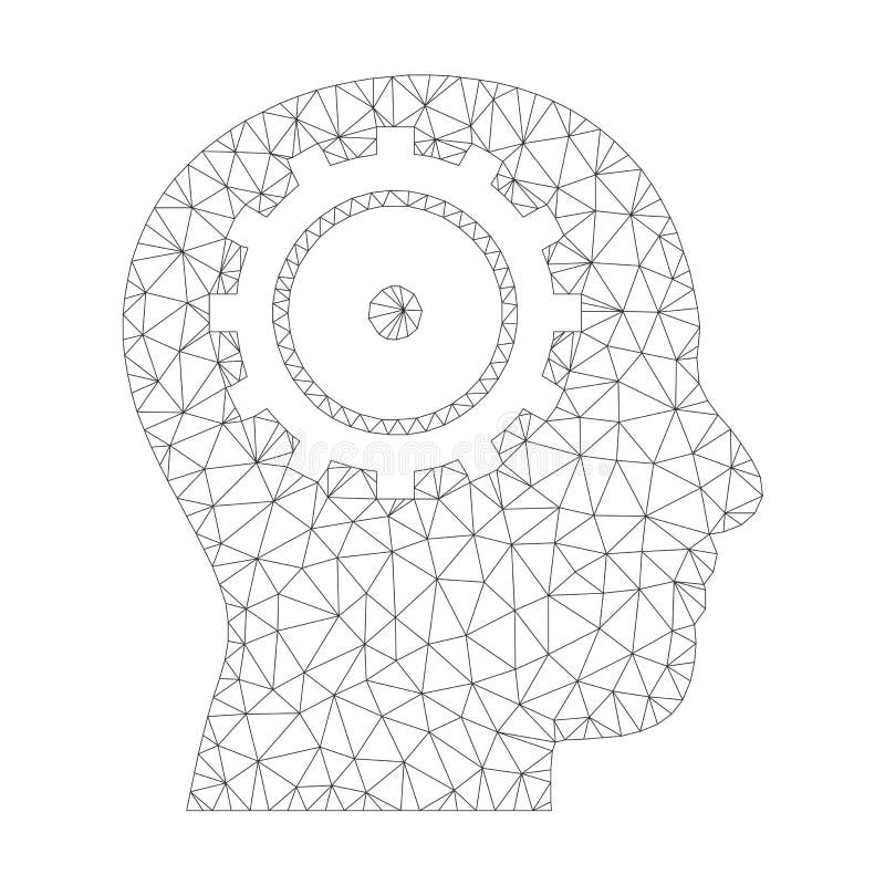 Mesh Vector Intellect Icon stock vector. Illustration of composed ...