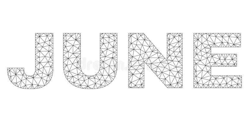 Polygonal Mesh JUNE Text Tag Stock Vector - Illustration of june ...