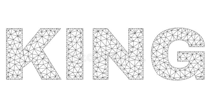 Polygonal Mesh KING Text Label Stock Vector - Illustration of leader ...